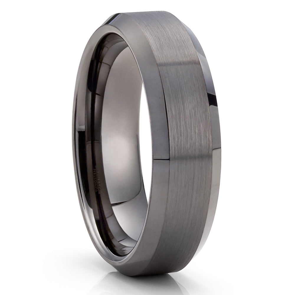 6mm Gunmetal Wedding Ring,Tungsten Wedding Ring,Unique Wedding Ring ...