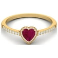 6mm Heart Shape Ruby 925 Sterling Silver Gold Vermeil Solitaire Women ...