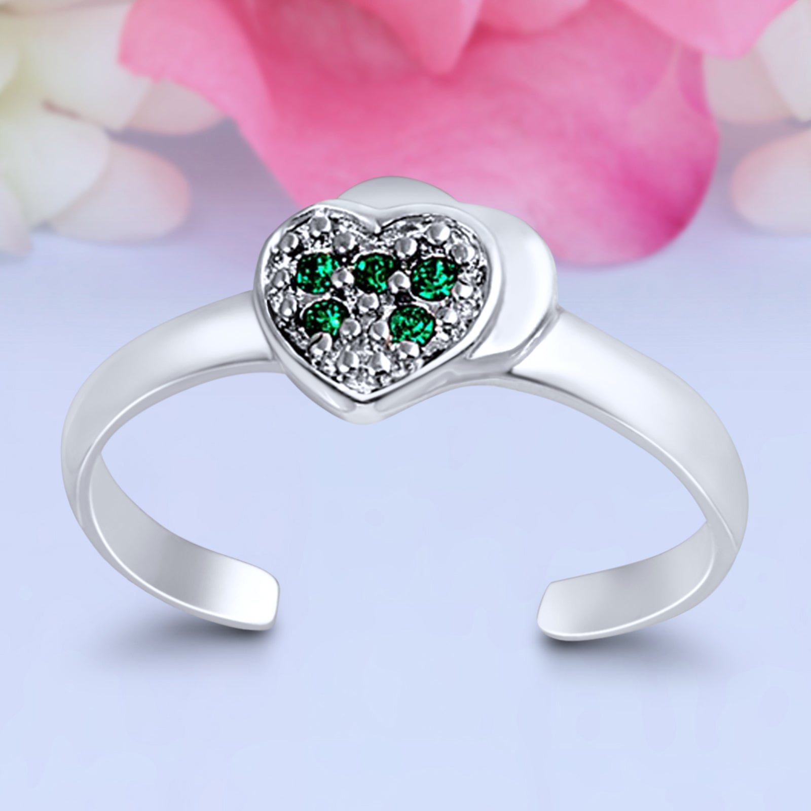 6mm Heart Toe Band Ring 925 Sterling Silver Thin Adjustable Stylish ...