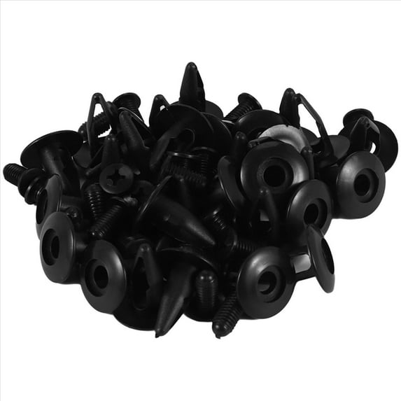6mm Hole Dia Black Plastic Rivets Fastener Bumper Push 30pcs,30 x ...