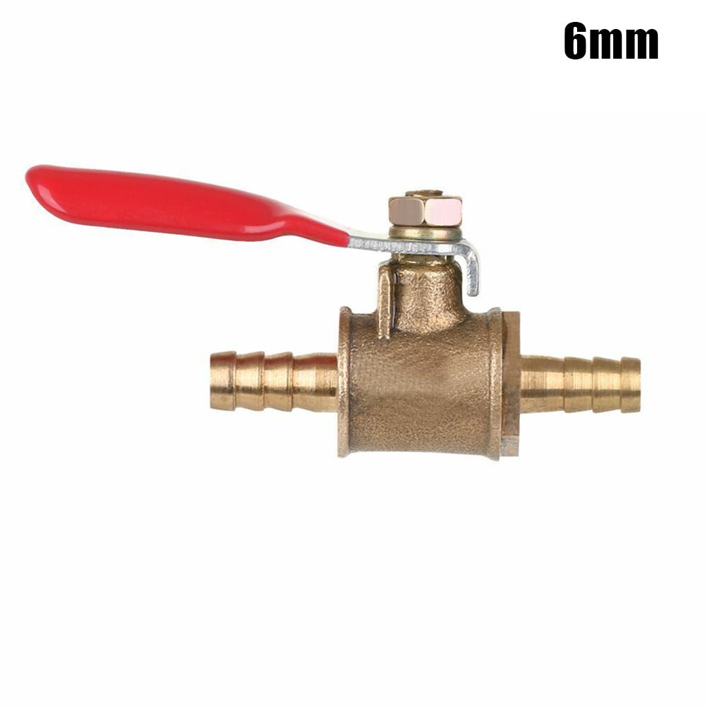 6mm Hose Barb Inline Brass Water/Air Gas Fuel Line Shut-off Ball Valve ...