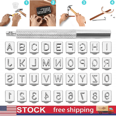 6mm Letter &Number Stamp Punch Set 36pc Metal Stamps Punch Tool for ...