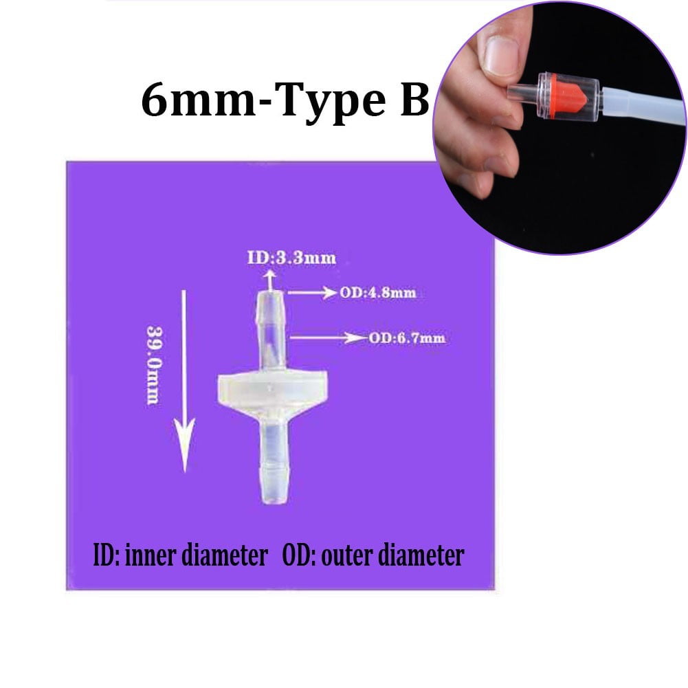 6mm Plastic White Check Valve Way Non-return Valve Oil Gas Water Air ...