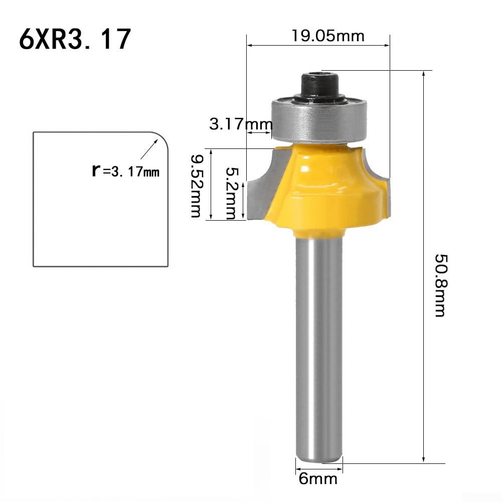 6mm Shank Corner Round Over Router Bit with Bearing Milling Cutter for ...