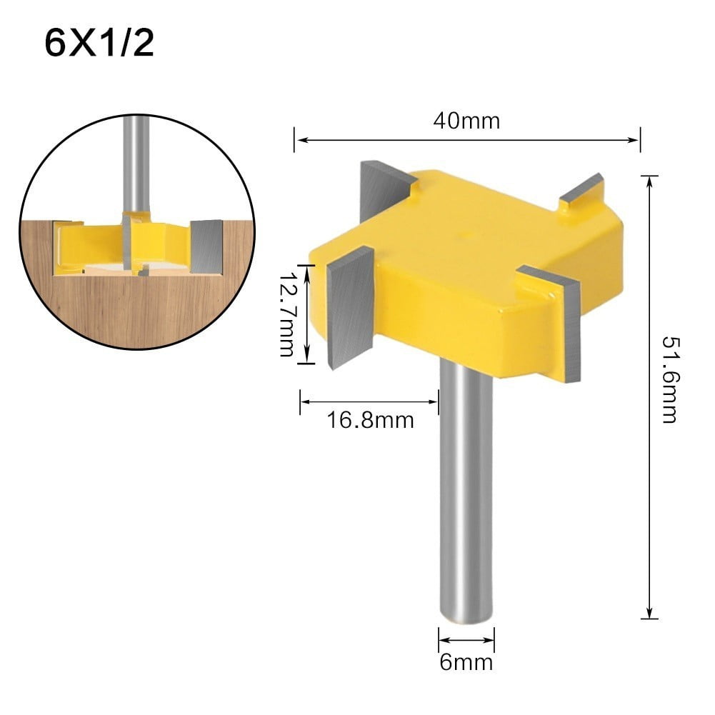 6mm Shank Flush Trim Router Bit Straight Edge Slotting Milling Cutter ...
