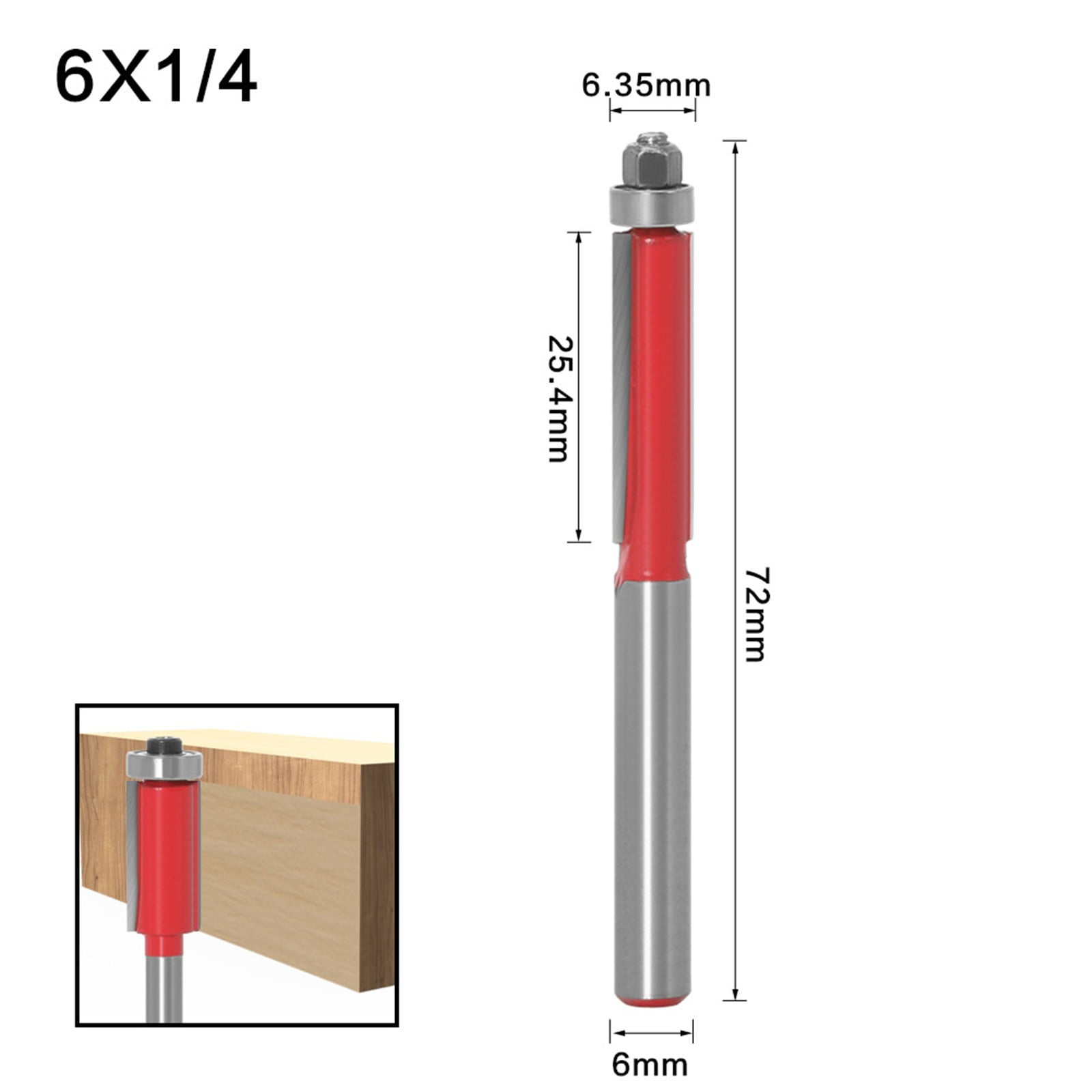 6mm Shank Straight Flush Trim Router Bit Woodworking Cutting Tool ...