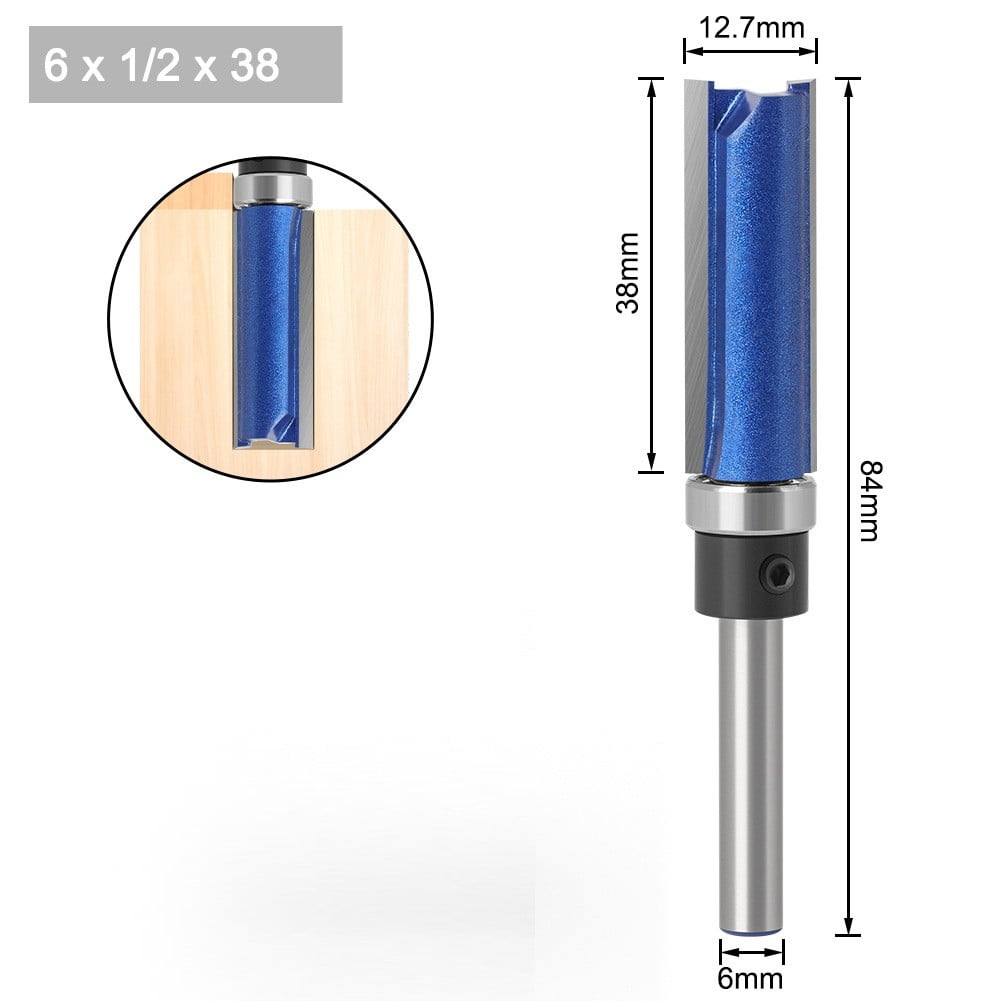 6mm Shank Top Bearing Flush Trim Pattern Router Bit Trimming Bit ...