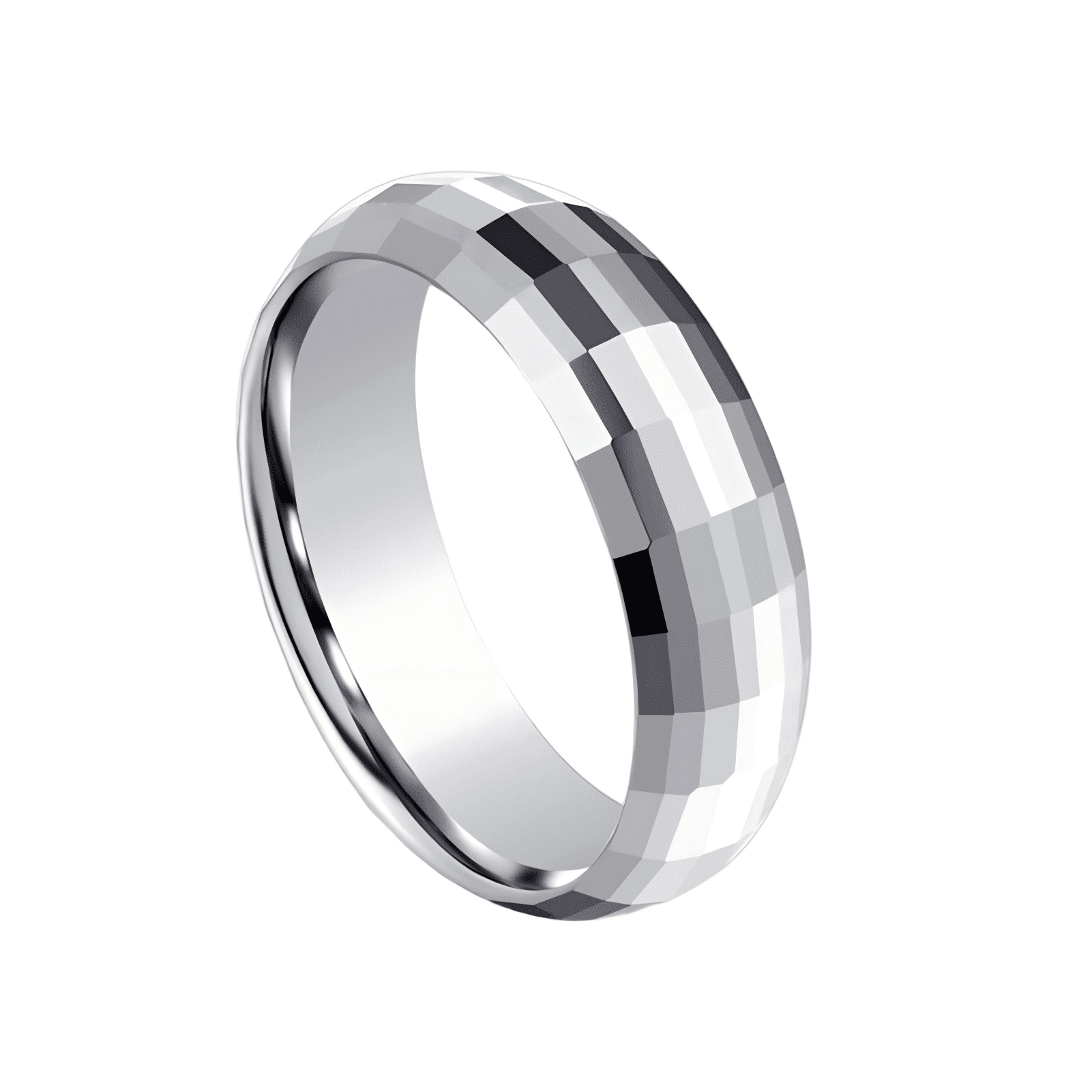 6mm Silver Personality Rhombus Section Polygon Design Tungsten Steel ...