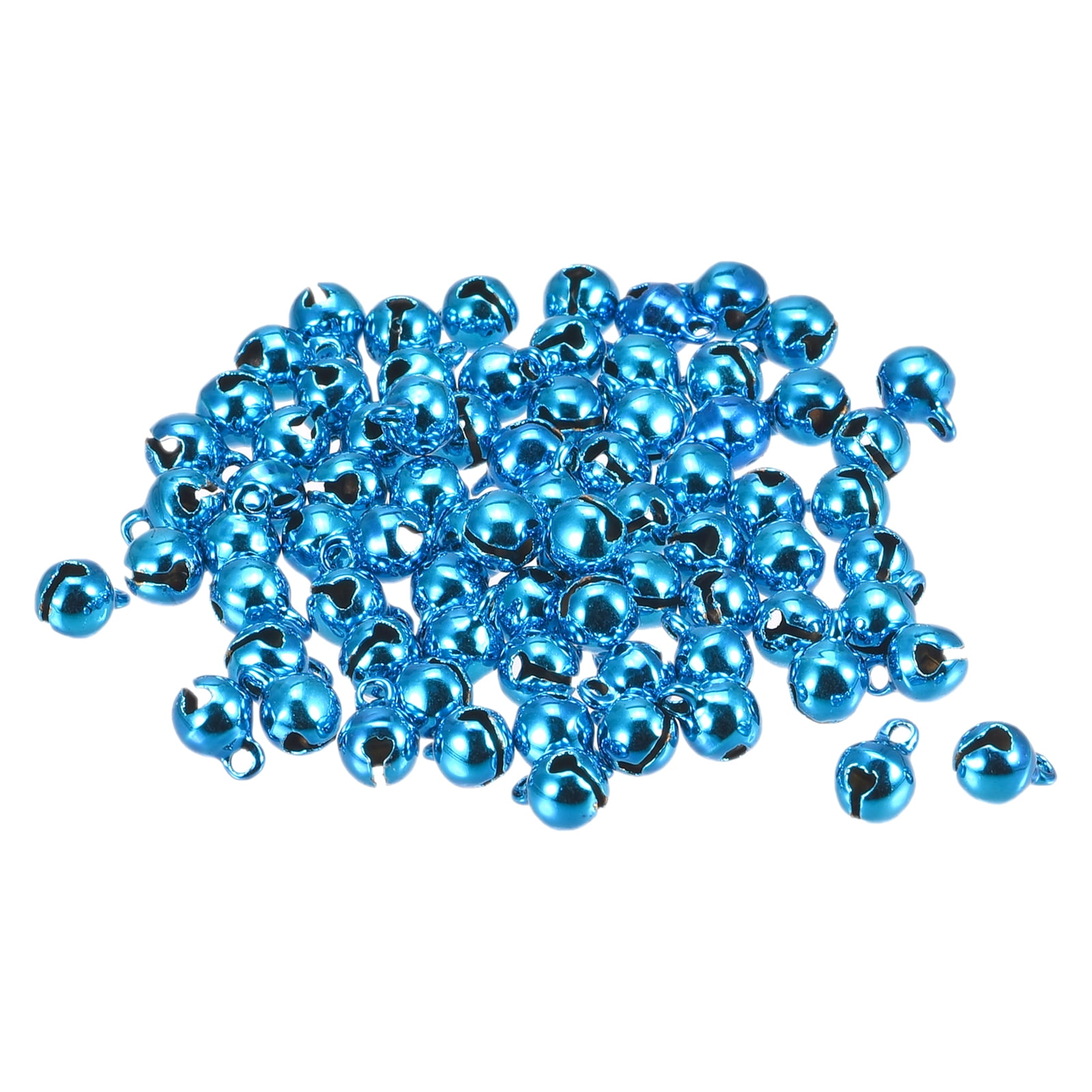 6mm Small Jingle Bells for Craft DIY Christmas Vacuum Plating Blue 80 ...
