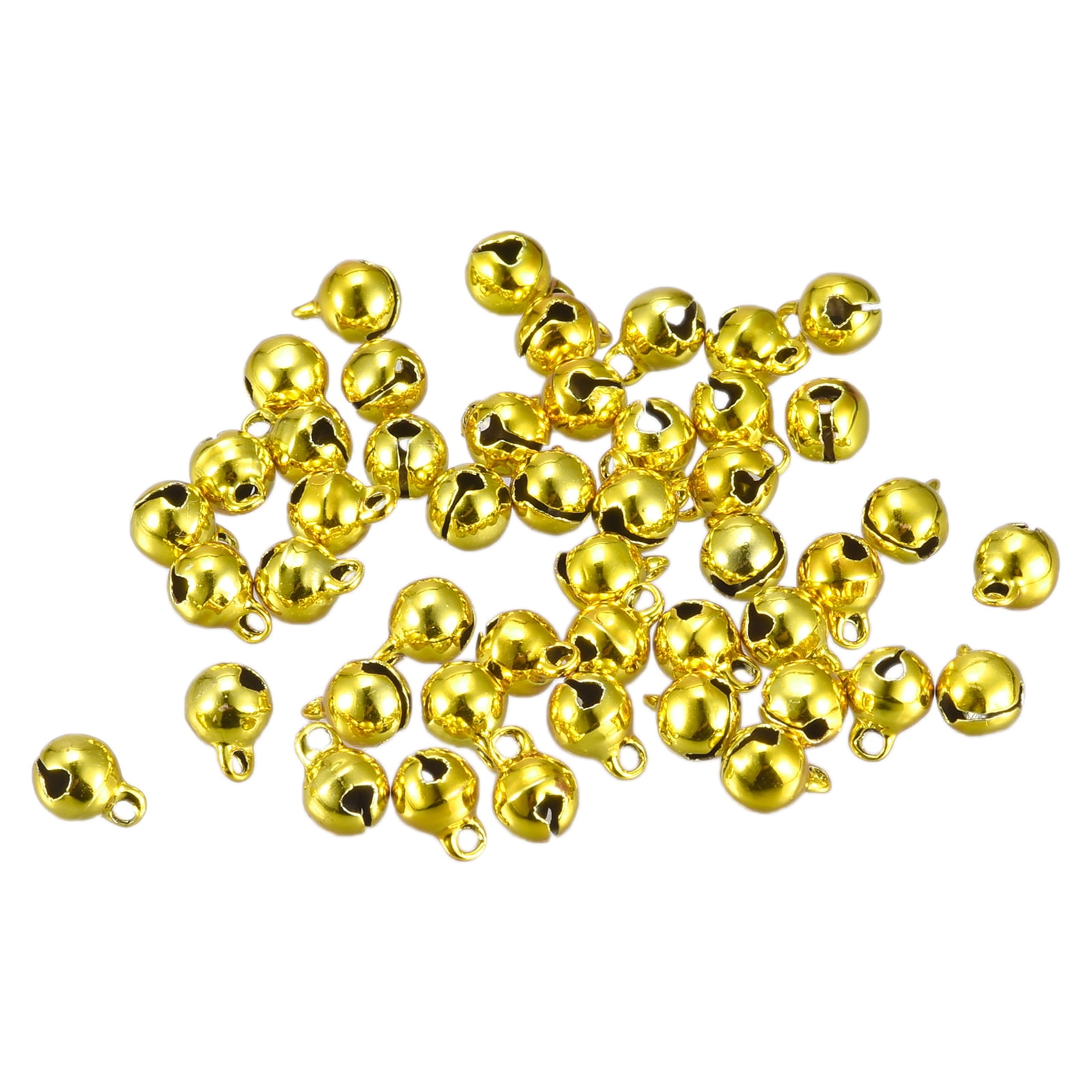 6mm Small Jingle Bells for Craft DIY Christmas Vacuum Plating Gold Tone ...