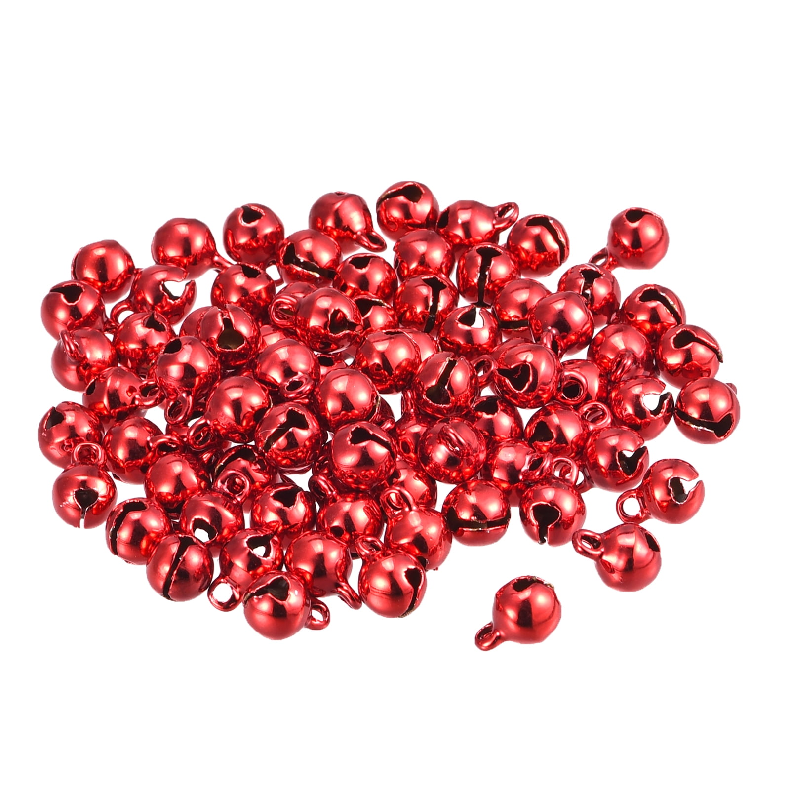 6mm Small Jingle Bells for Craft DIY Christmas Vacuum Plating Red 240 ...