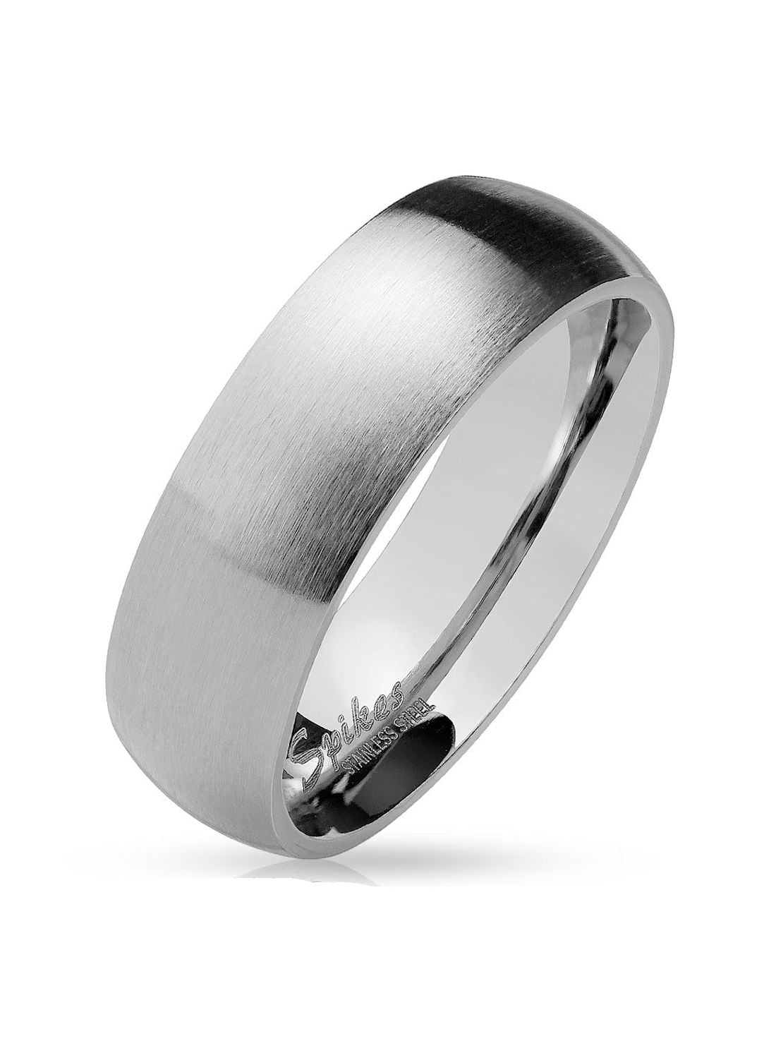 6mm Stainless Steel Traditional Wedding Band Matte Finish - Walmart.com