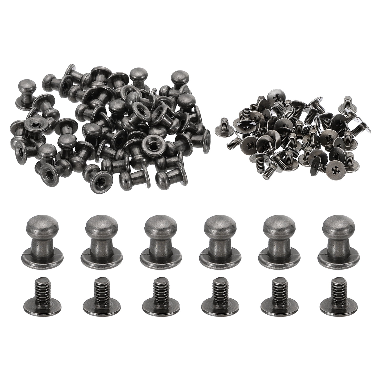 6mm Studs for Clothing, 50 Sets Studs and Spikes Leather Rivets Screw ...