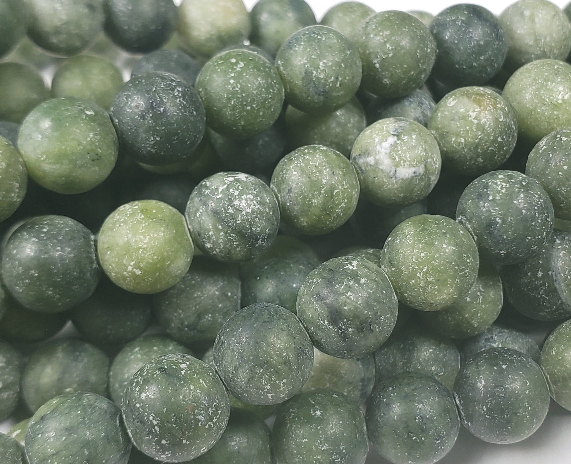 6mm Taiwan Green Jade Dark Matte Round Beads Genuine Gemstone Natural ...