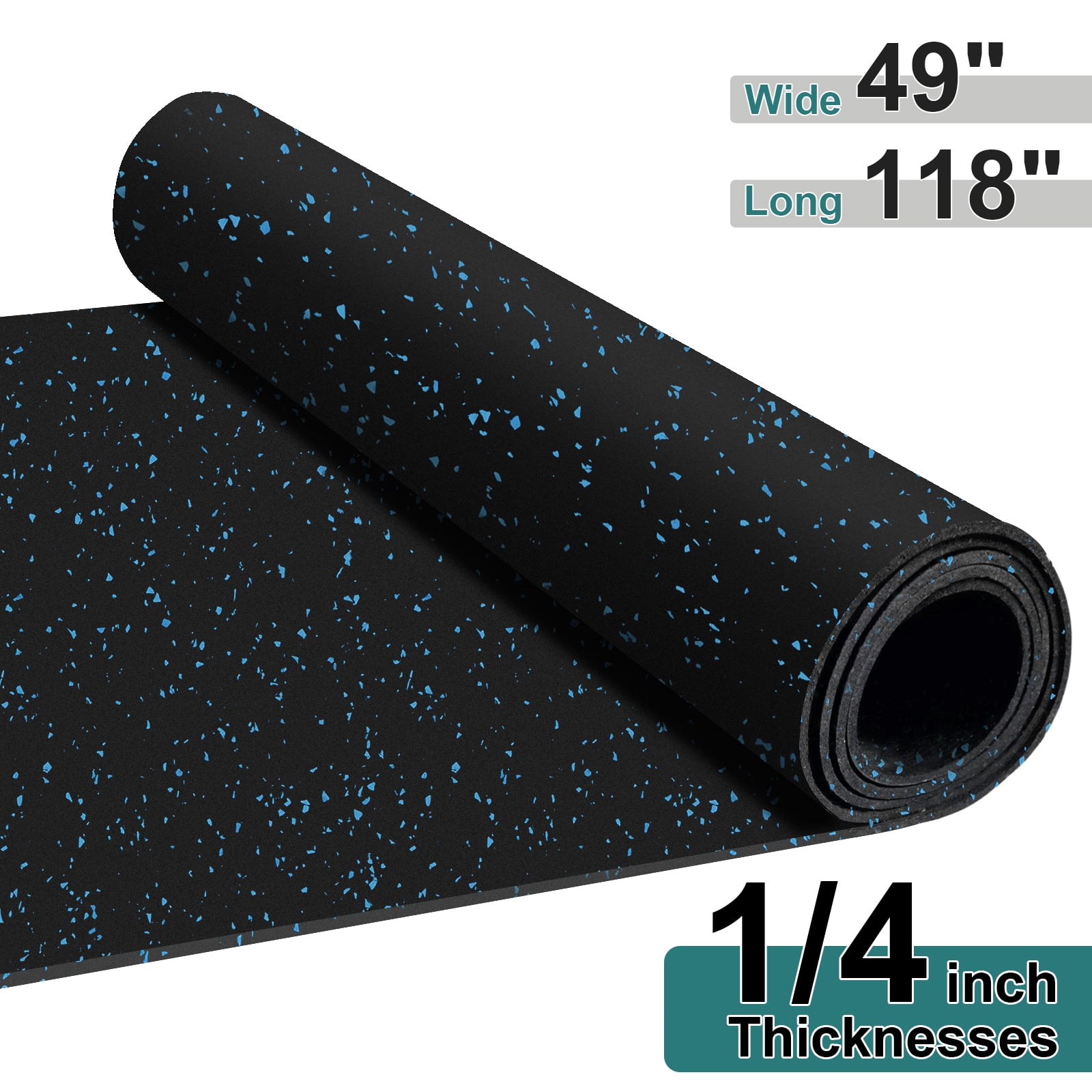 6mm Thick Gym Floor Mats Rubber Gym Flooring Roll Equipment Mats 4x10ft ...