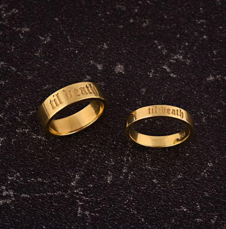 6mm Til Death Band Ring, Engraved Personalized Ring, Wedding Band Ring ...