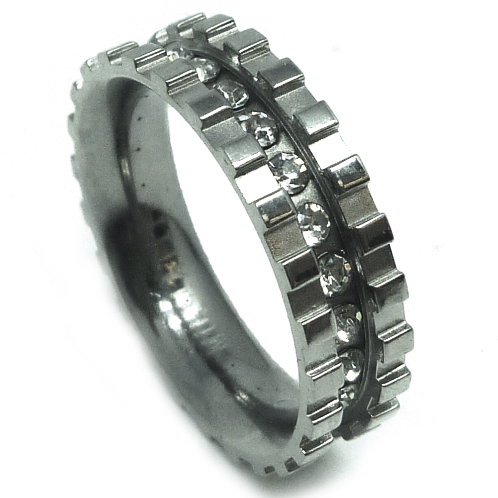 6mm Titanium Eternity Channel Set Rhinestone and Square Cut Design ...