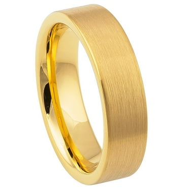 Jewelry Avalanche Yellow Gold IP Tungsten Wedding Ring - 4mm Domed Band ...