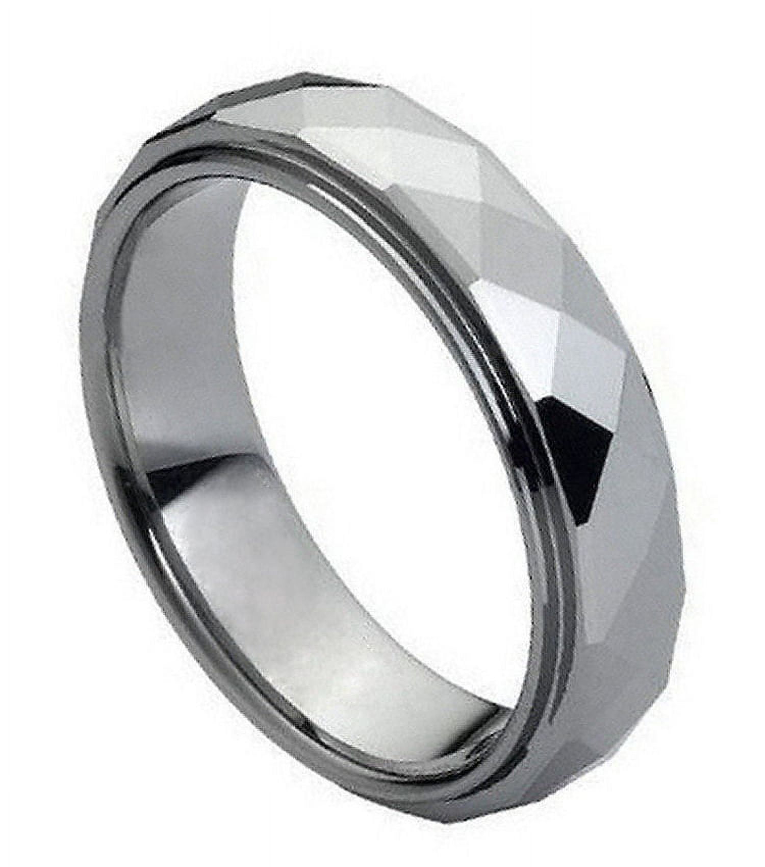6mm Tungsten Carbide Facet cut Squares Design Wedding Band Ring For Men ...