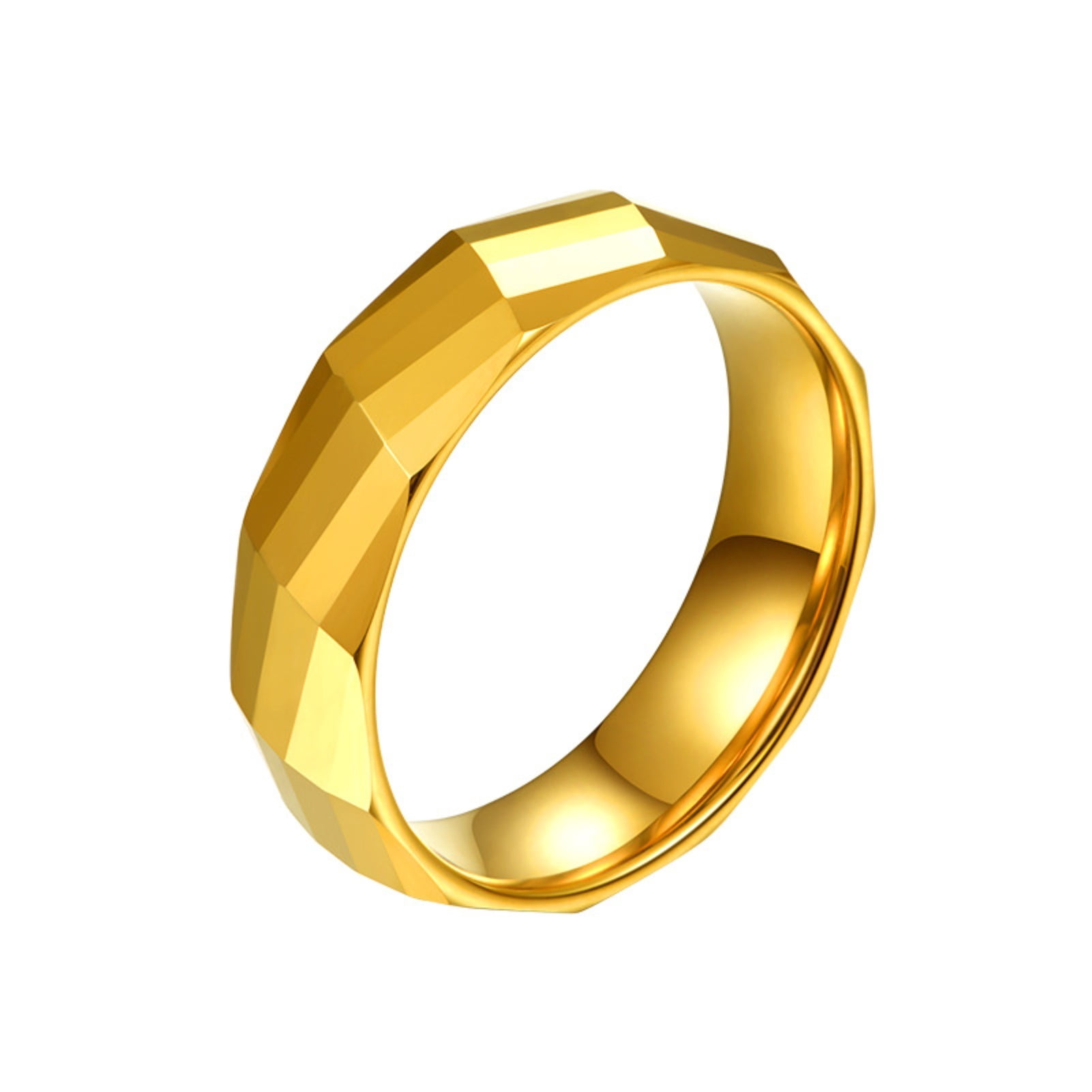6mm Wide Multi-faceted Simple Tungsten Steel Ring - Walmart.com