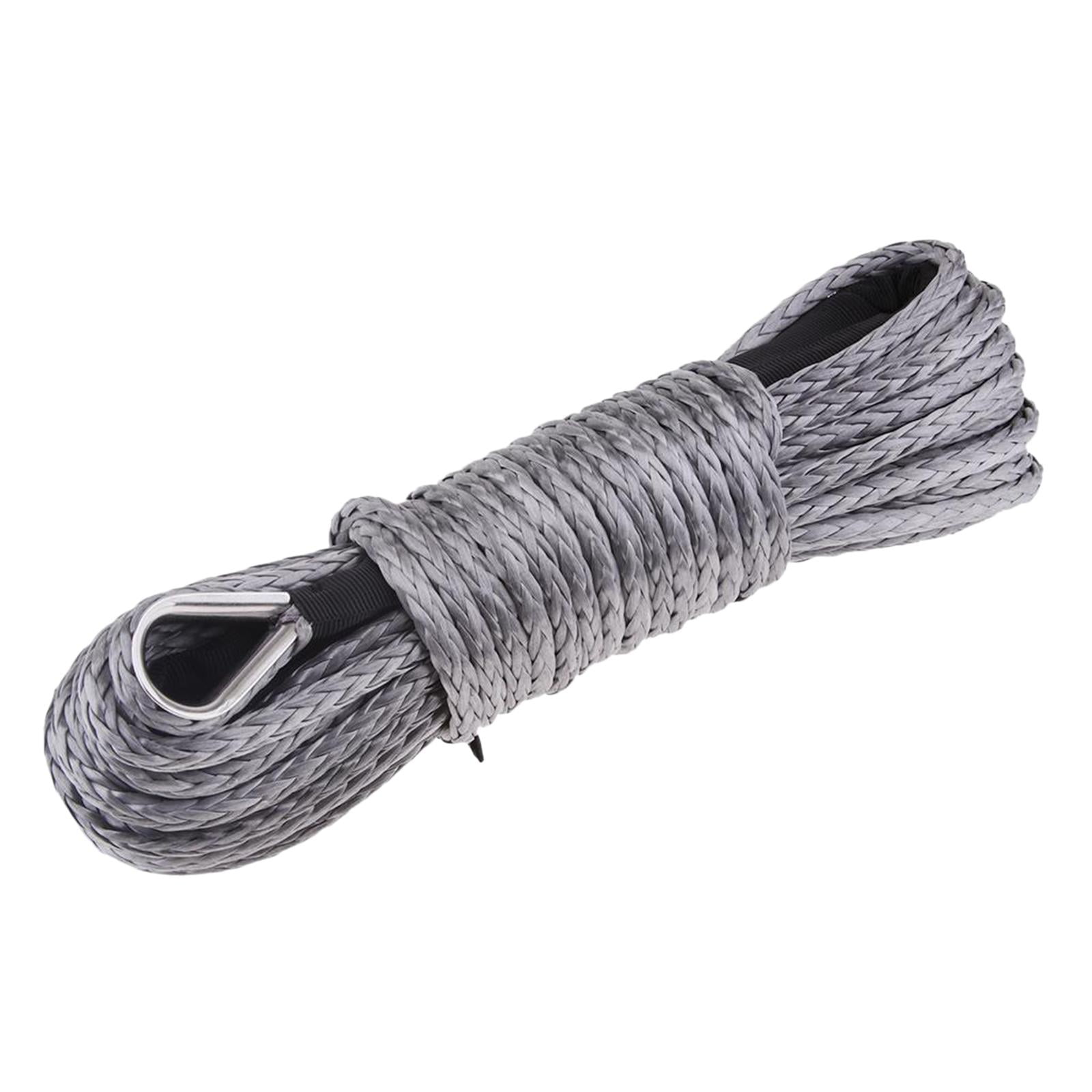 6mm X 15m Synthetic Fiber Winch Line Cable Rope for ATV Boat Grey ...