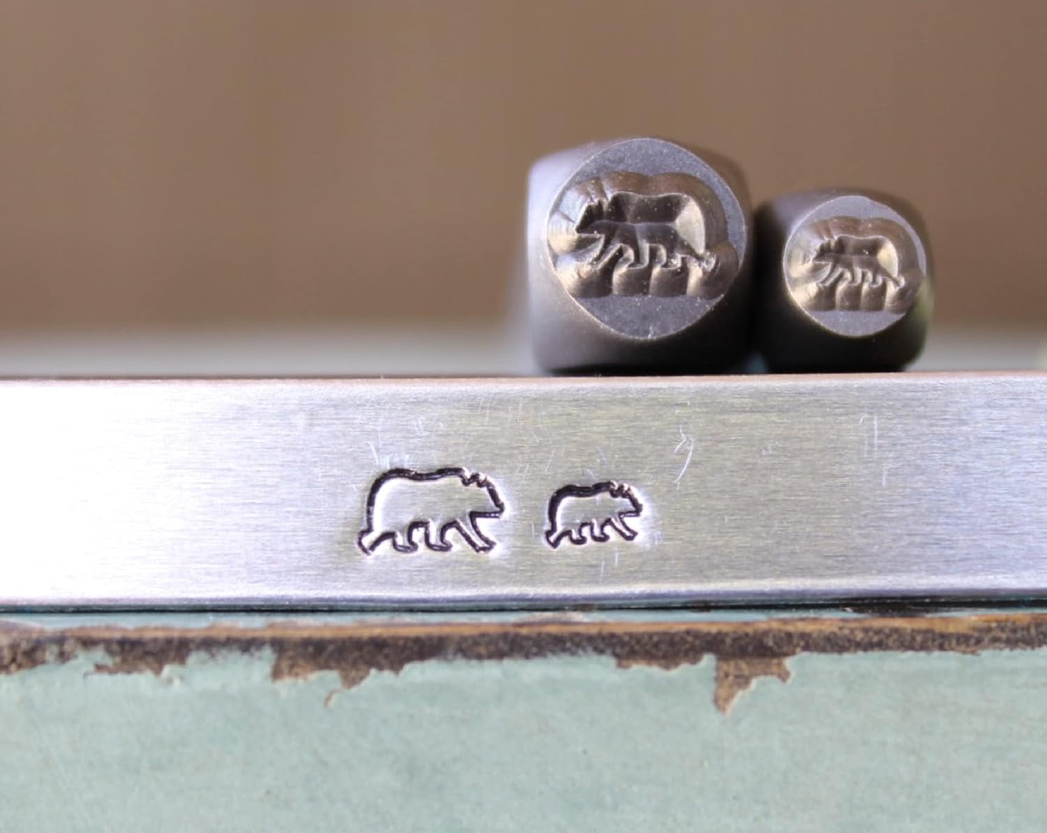 6mm and 4mm Mama and Baby Bear (Right Facing) Metal Punch Design ...