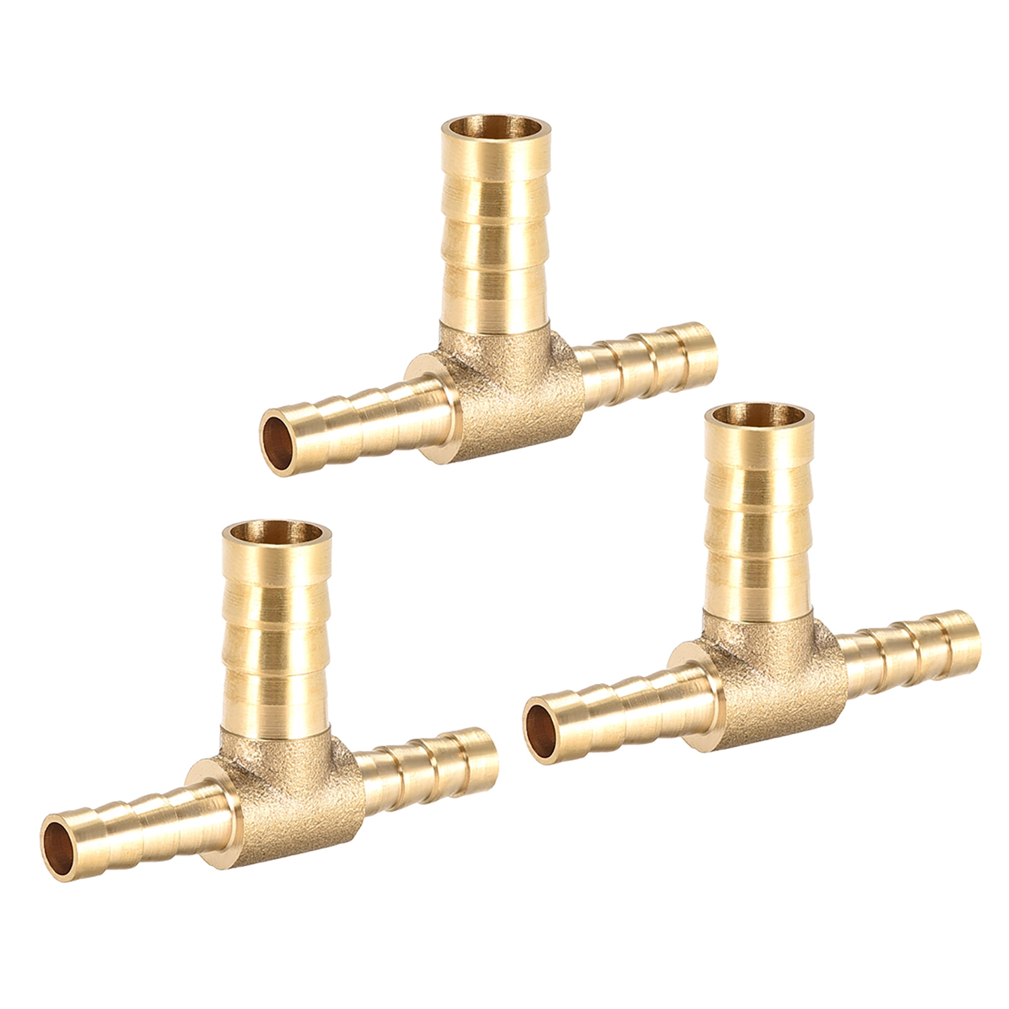 6mm x 8mm x 6mm Brass Hose Reducer Barb Fitting Tee T-Shaped 3 Way ...