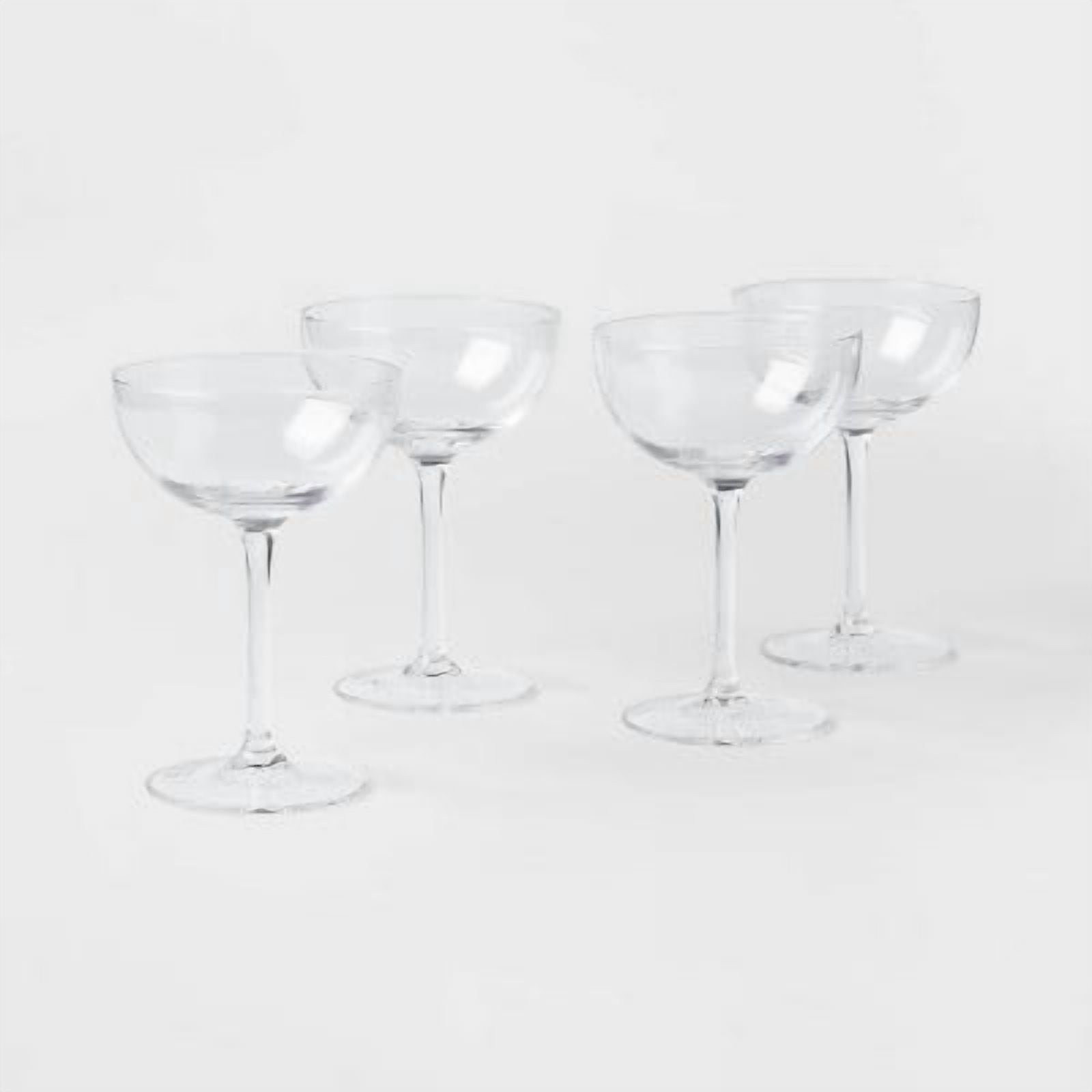 6oz 4pk Glass Coupe Cocktail Glasses – Lead-Free, Dishwasher Safe ...