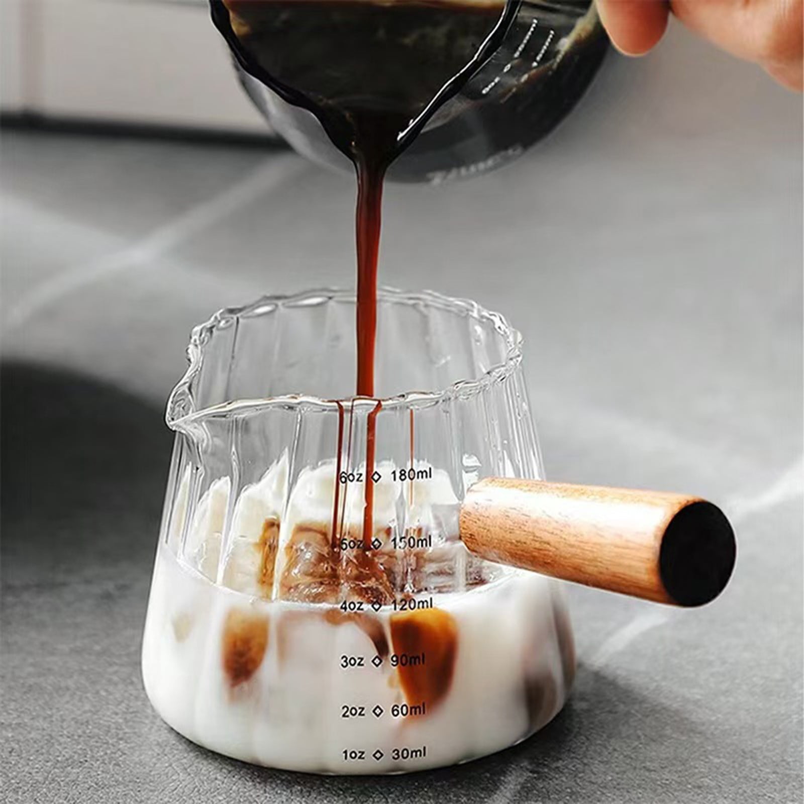 6oz Double Wall Glass Coffee Server - Heat-Resistant Measuring Cup with ...