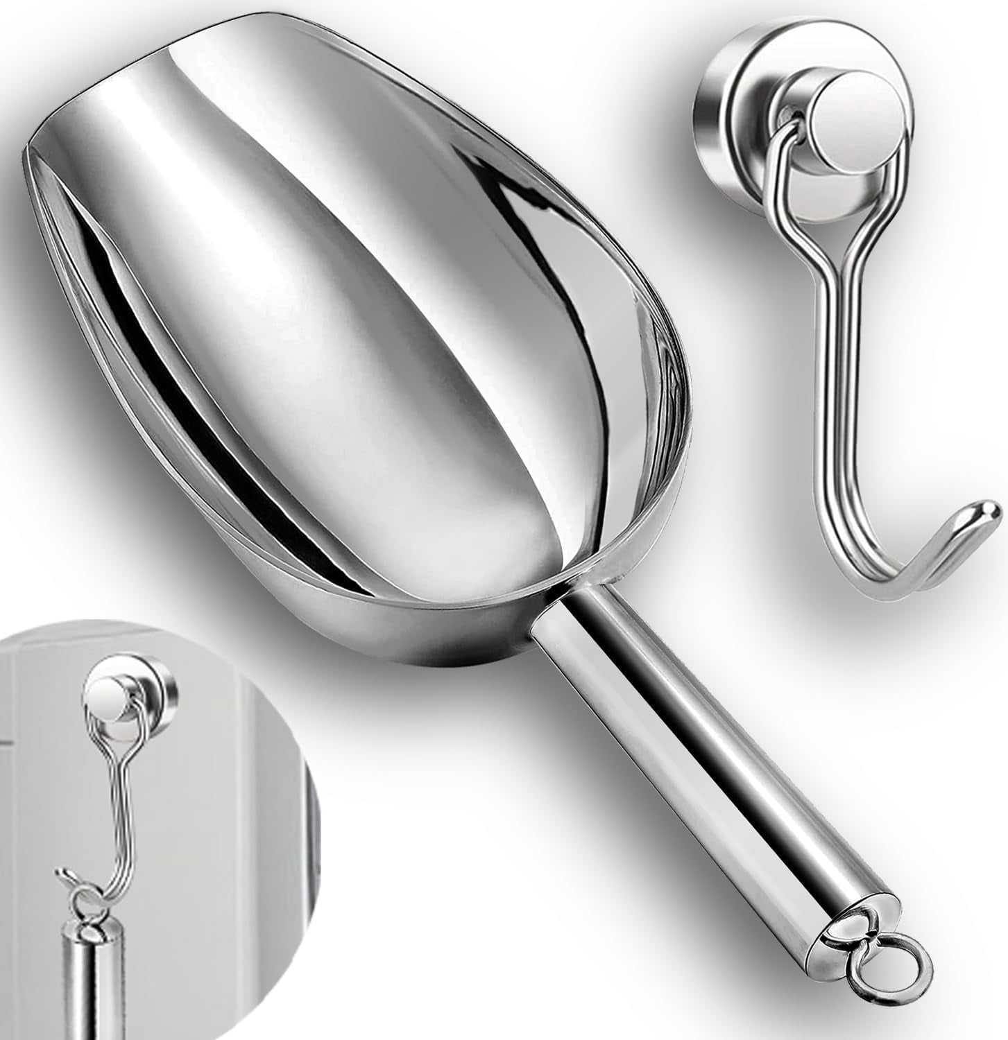 6oz for Freezer with Magnetic Hook, Dishwasher Safe Ice Scooper for Ice ...