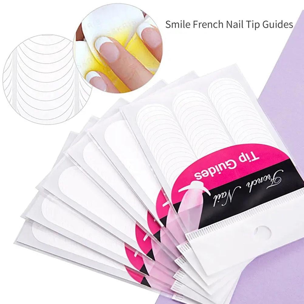 6pack 288 pieces french manicure nail art stickers, self-adhesive nail ...