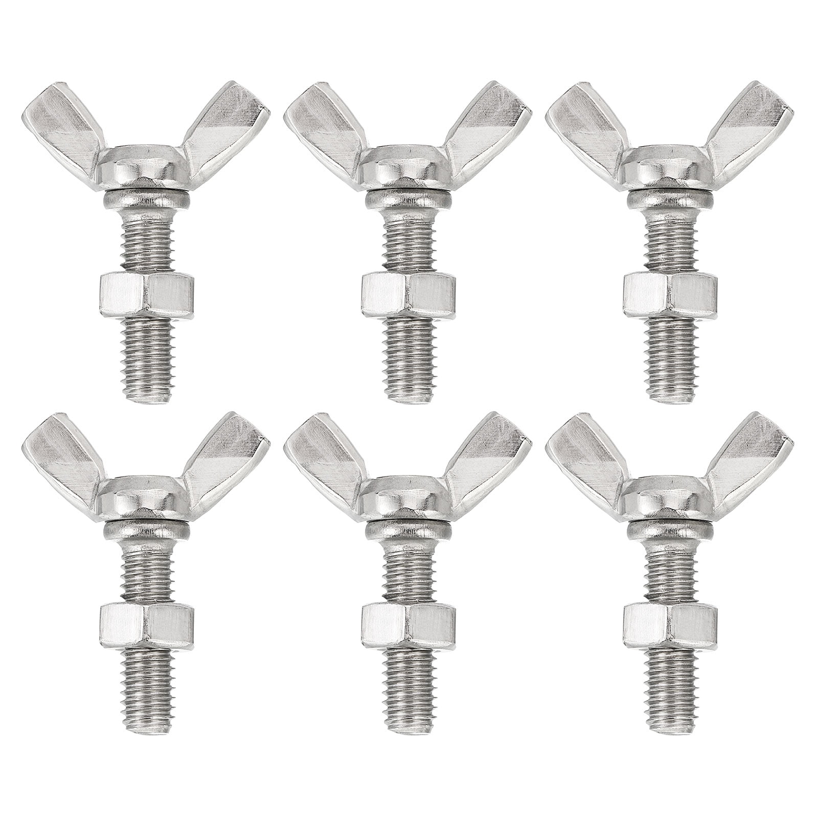 6pack M6-1x20mm Wing Butterfly Screws Bolts with 6pack Nuts, 304 ...