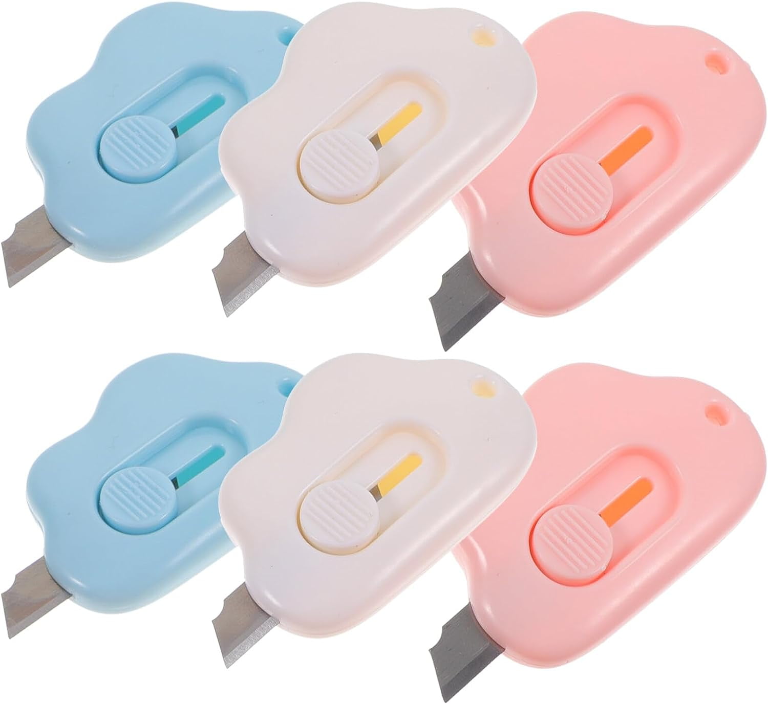 6pack Mini Cloud Box Cutter Retractable Utility Art Knives Letter ...