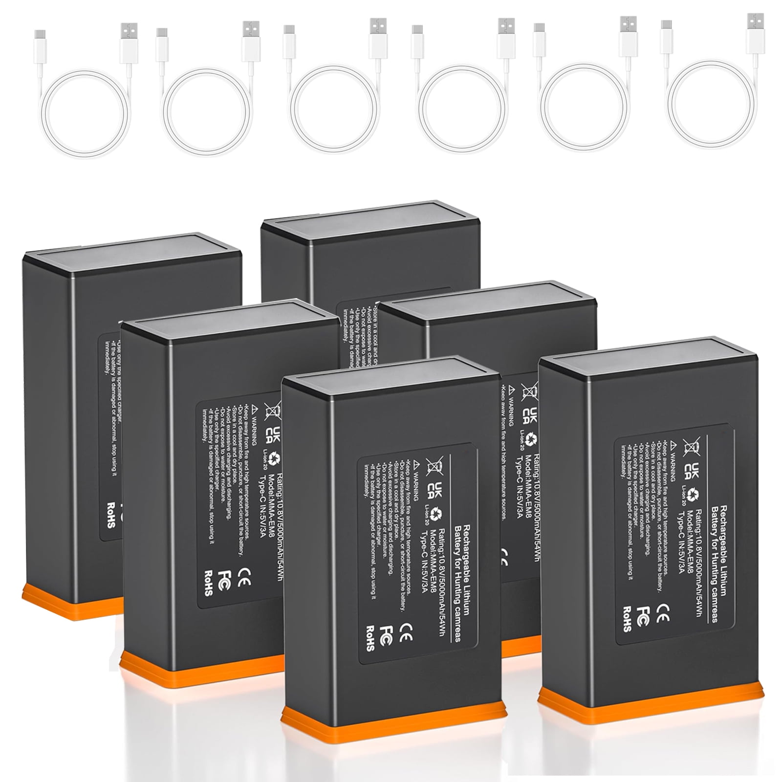 6pack Rechargeable Battery for Edge Series Cellular Trail Camera ...