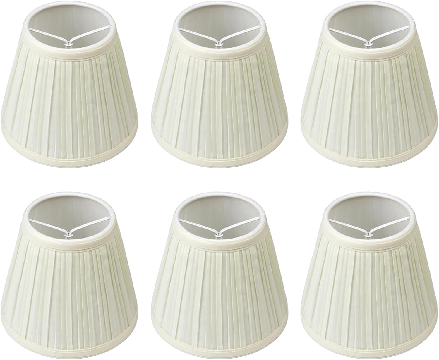 6pack Small Lampshades Clip On Bulb Fabric Lamp shade Bottom 5.9''x Top ...