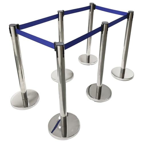 6pack Stainless Steel Stanchions Posts Queue Pole Retractable Belt ...