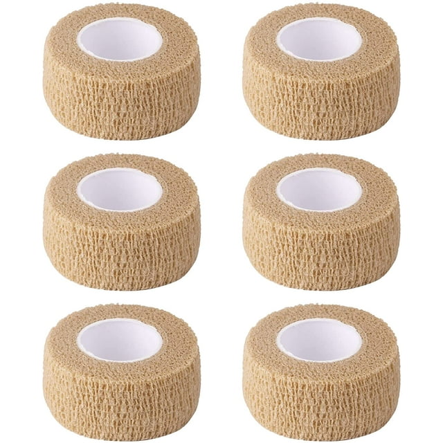6pc-1 Inch Wide Skin Colour Elastic Self- Adhesive Bandage Finger Tape ...