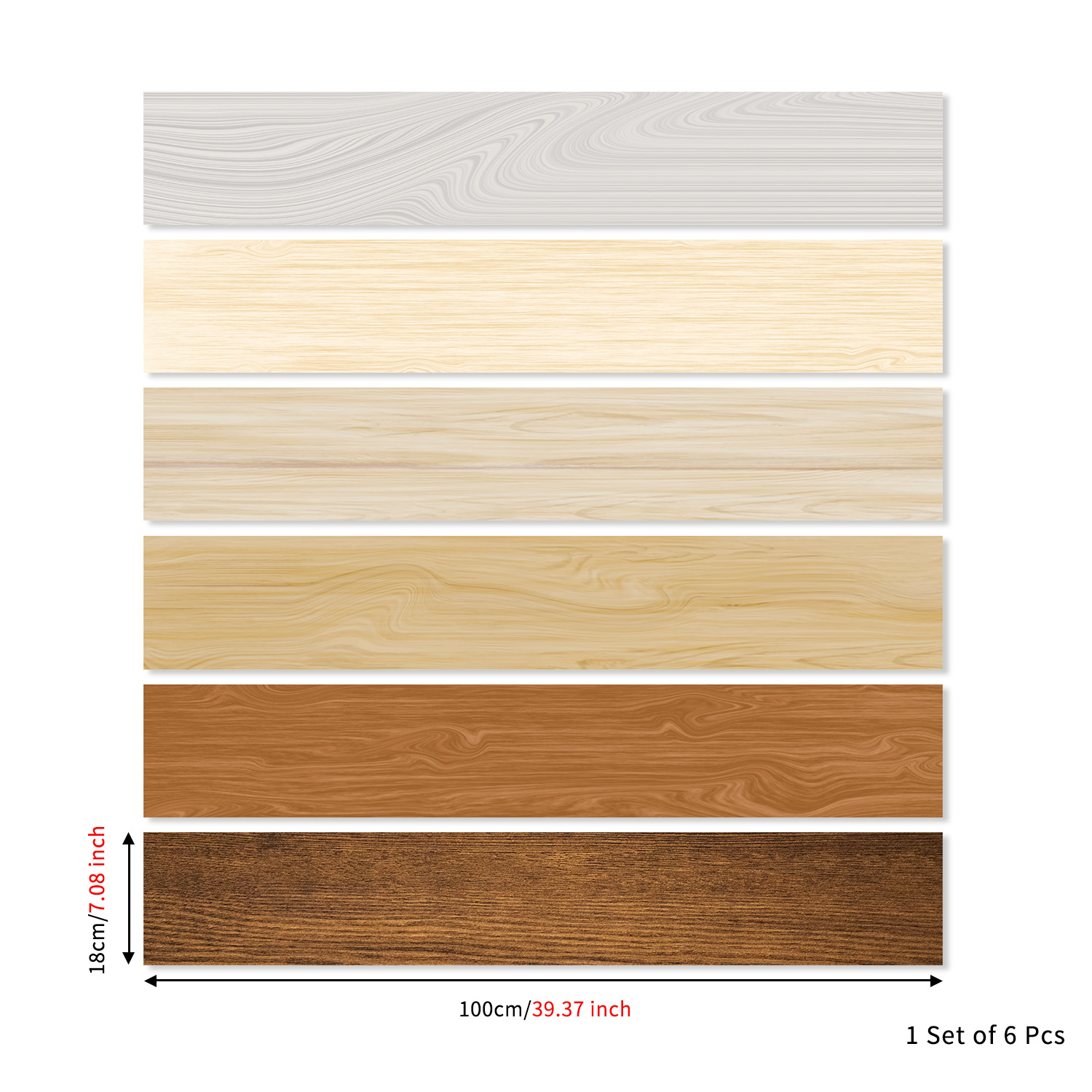 6pc/13pc Stair ration Sticker Peel & stick Tile Pattern Flower Wood ...