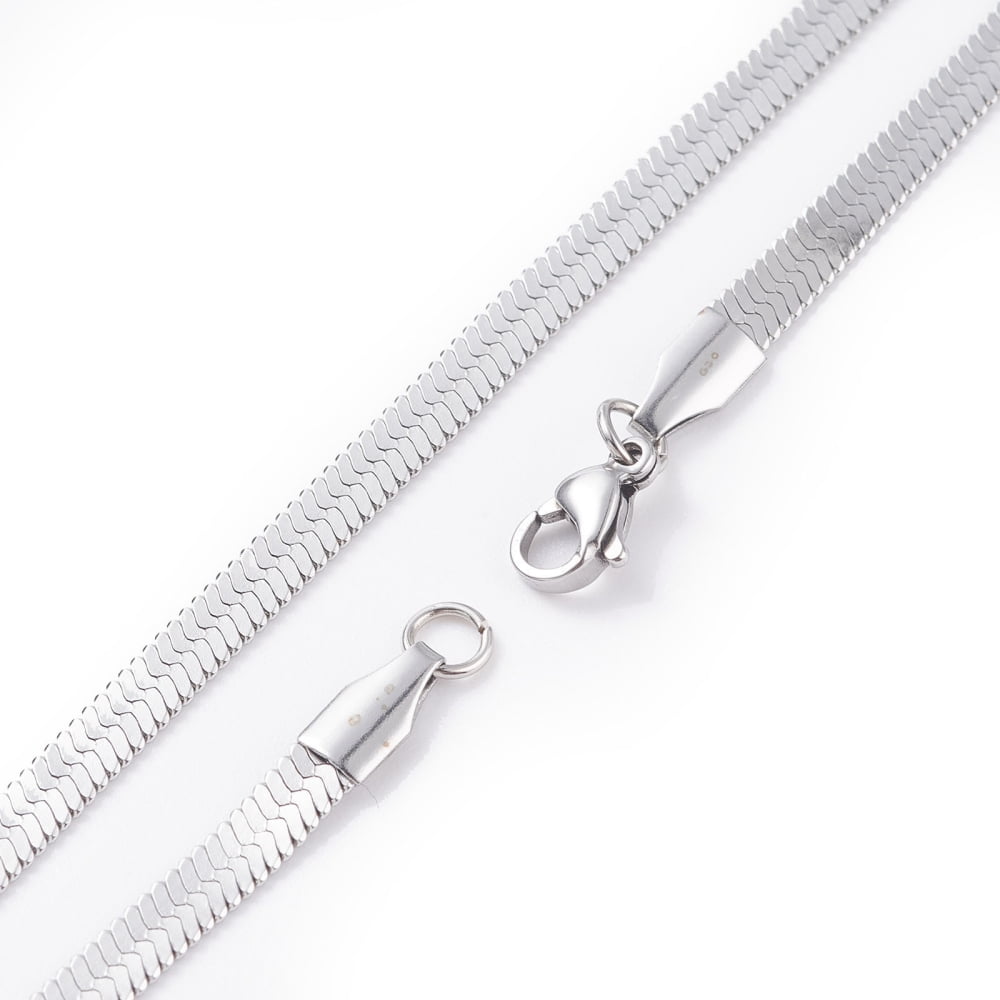6pc 304 Stainless Steel Snake Chains Necklaces with Lobster Clasps ...