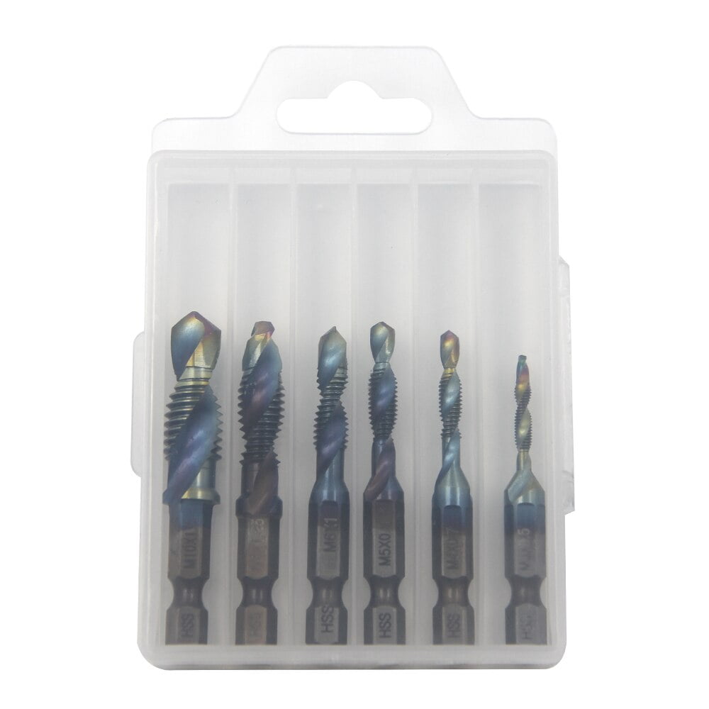 6pc 4341 Blue Plated Composite Tap Chamfering Tapping Drilling ...