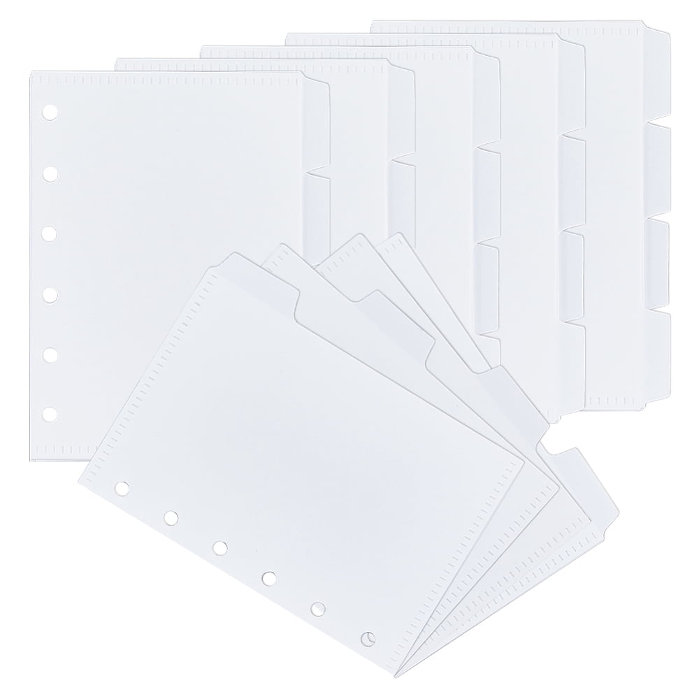 6pc 6-Holes PP Binder Dividers Rectangle Notebook Index Dividers with ...