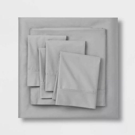6pc 800 Thread Count Solid Sheet Set - Threshold Signature-Full- Light ...