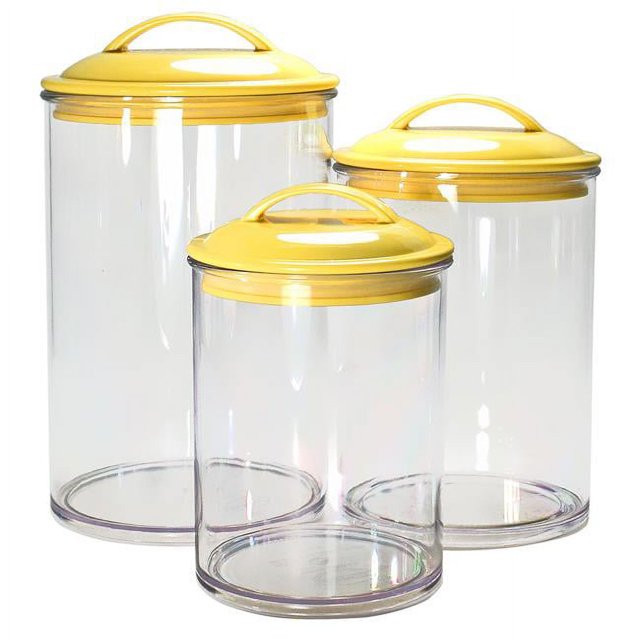 6pc Acrylic Canister Set Lemon - Walmart.com