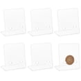 6pc Acrylic Slant Back Coin Display Stands Mini Challenge Coins Holder ...