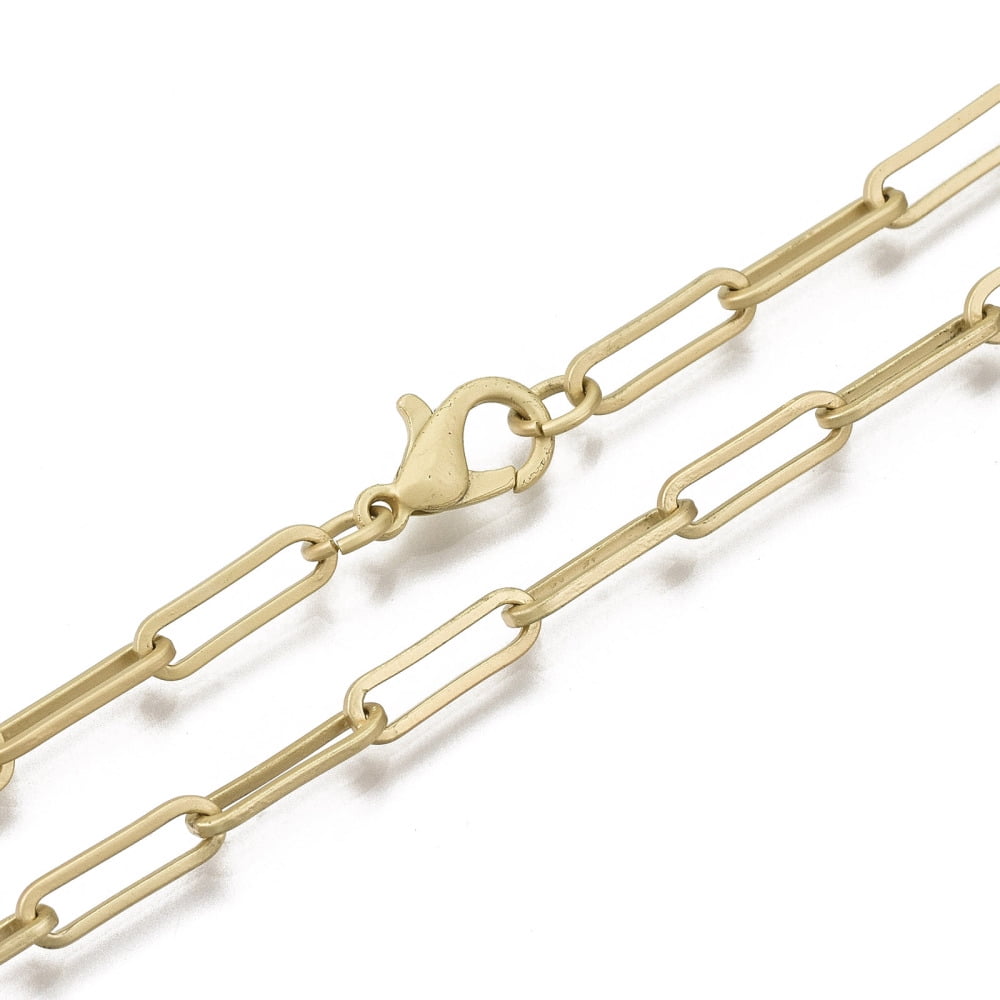 6pc Brass Paperclip Chains Drawn Elongated Cable Chains Necklace Making ...
