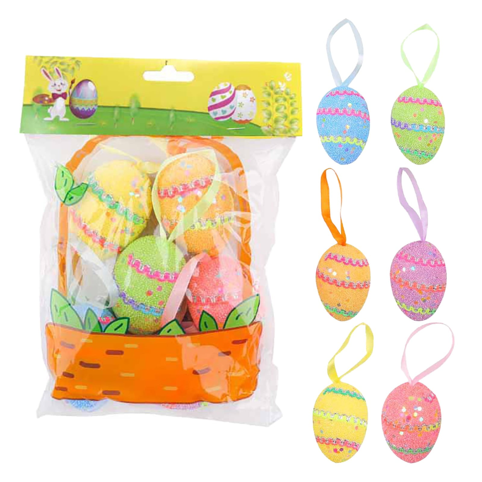 6pc Easter Egg Hanging Ornaments Easter Hanging Pendants Easter Decor ...
