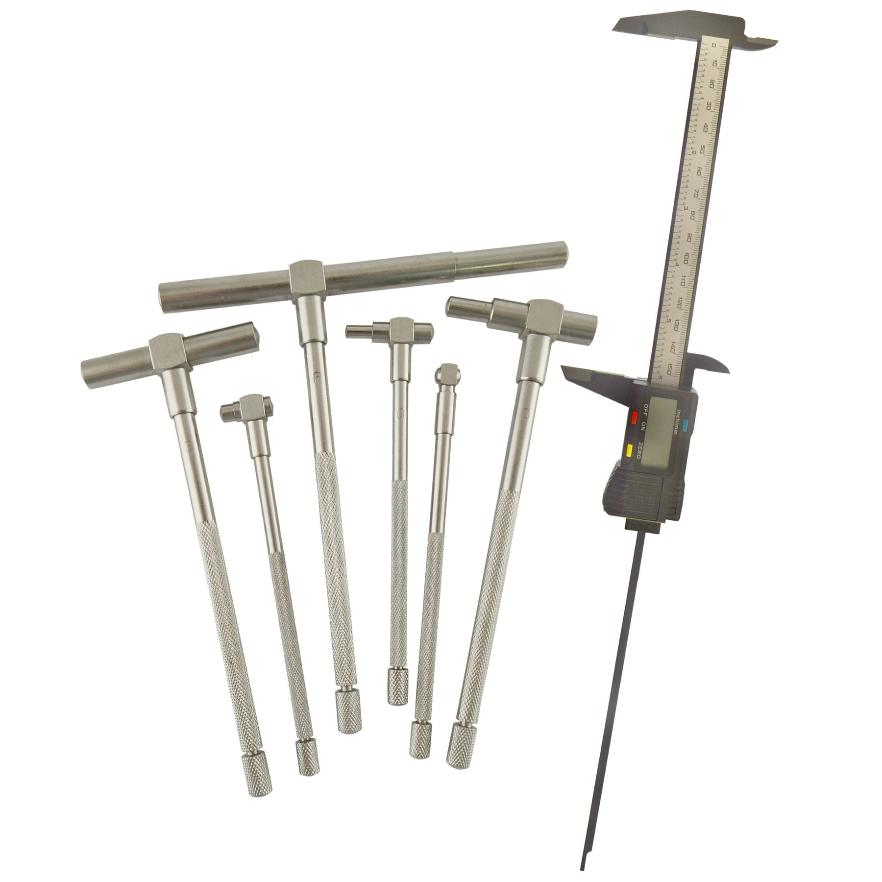 6pc Gauge Depth Bore Hole Cylinder 5/16" - 6" & Digital Electronic ...