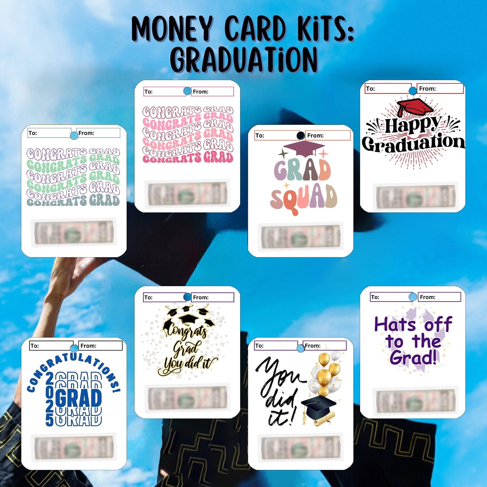 6pc Graduation Cards Bulk Assortment Congratulations Greeting Cards ...