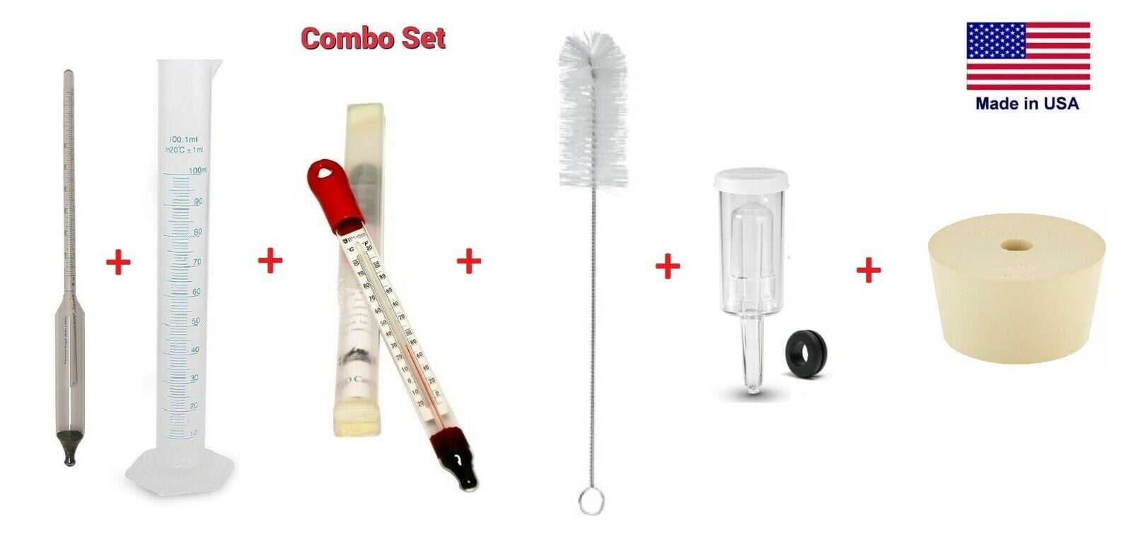 6pc Hydrometer Alcohol Meter Tralle Test Kit 0-200 Proof Traceable ...