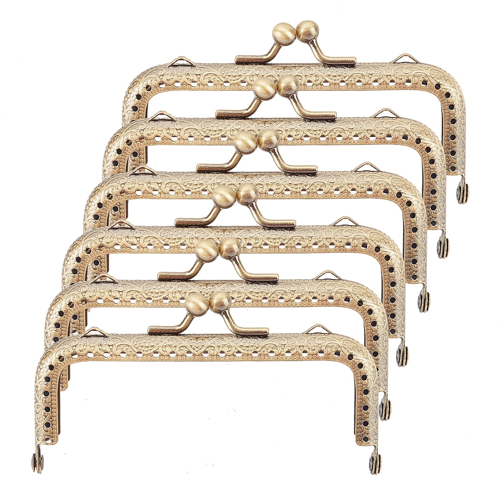 6pc Iron Purse Frame Handle with Porcelain Finding for Bag Sewing Craft ...